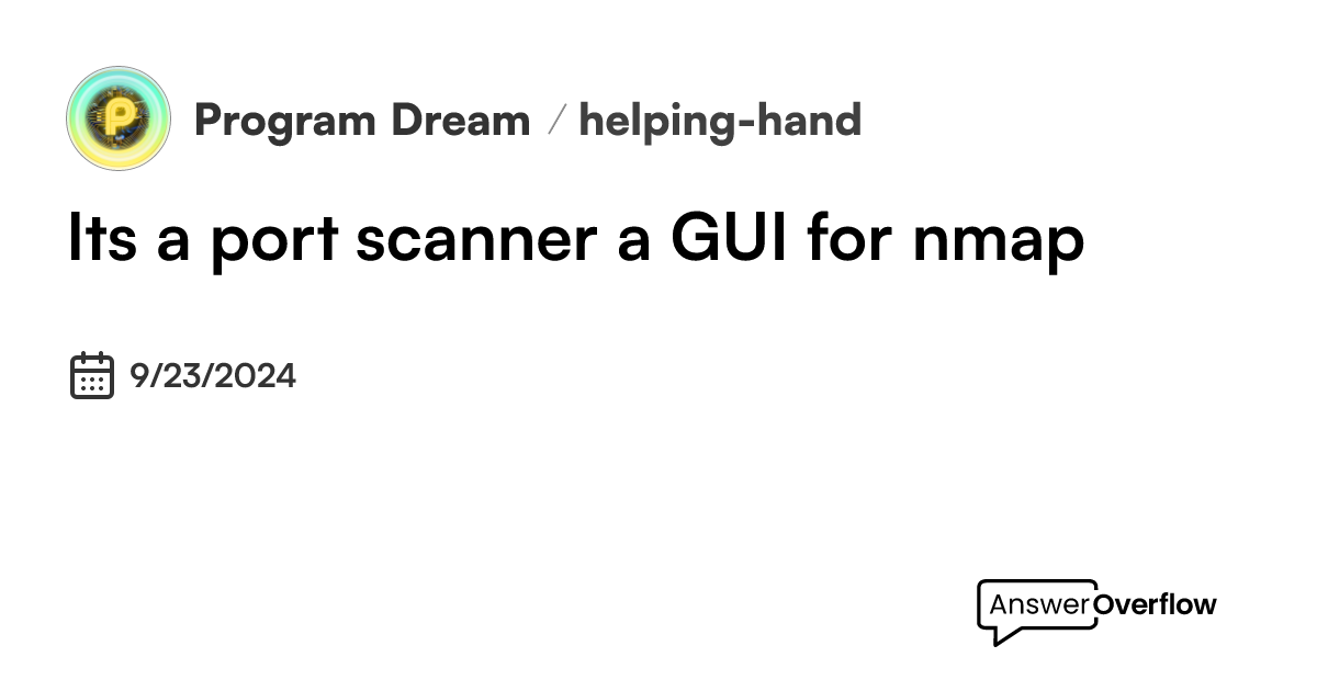 It's a port scanner, a GUI for nmap - Program Dream