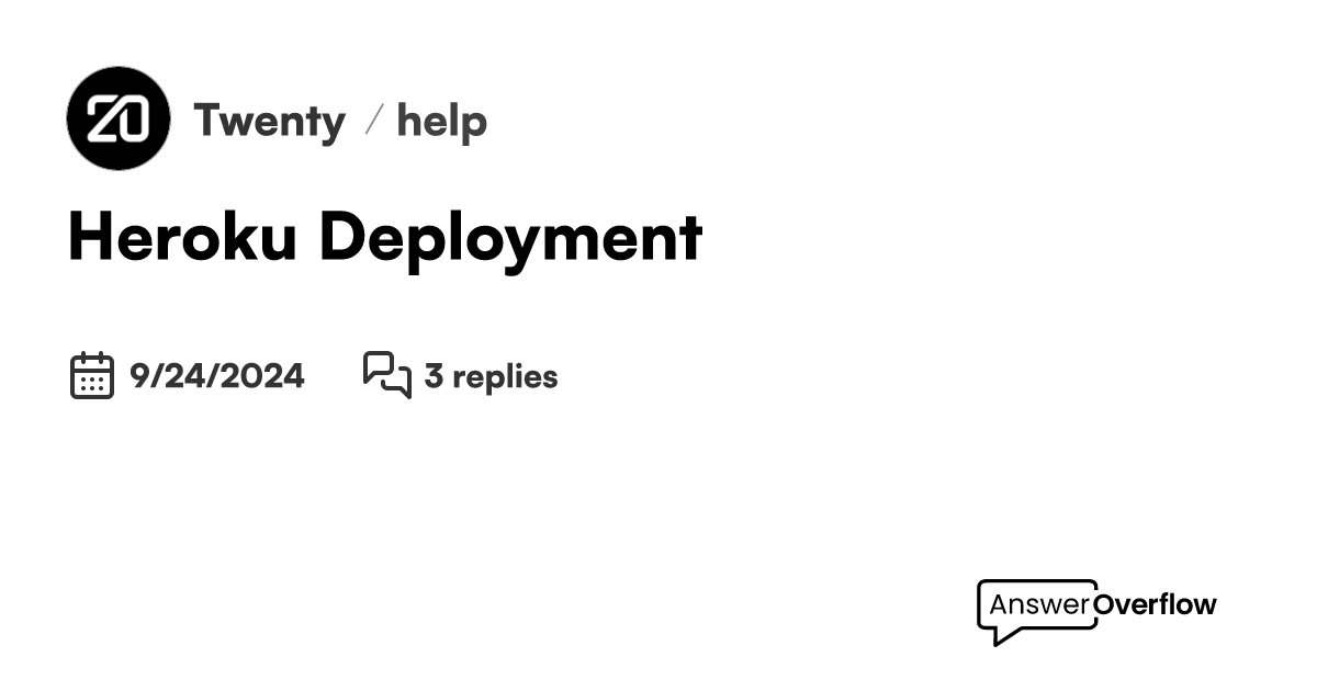 Heroku Deployment - Twenty