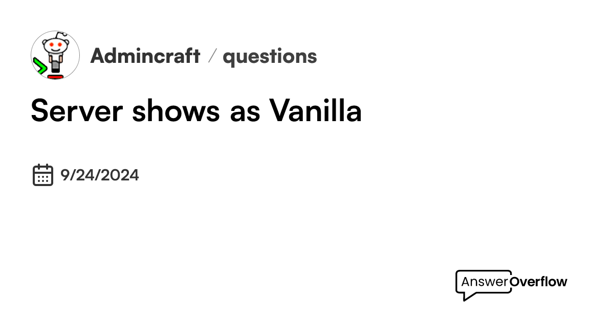 Server shows as Vanilla - Admincraft