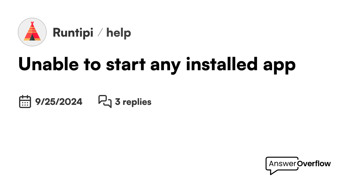 Unable to start any installed app - Runtipi