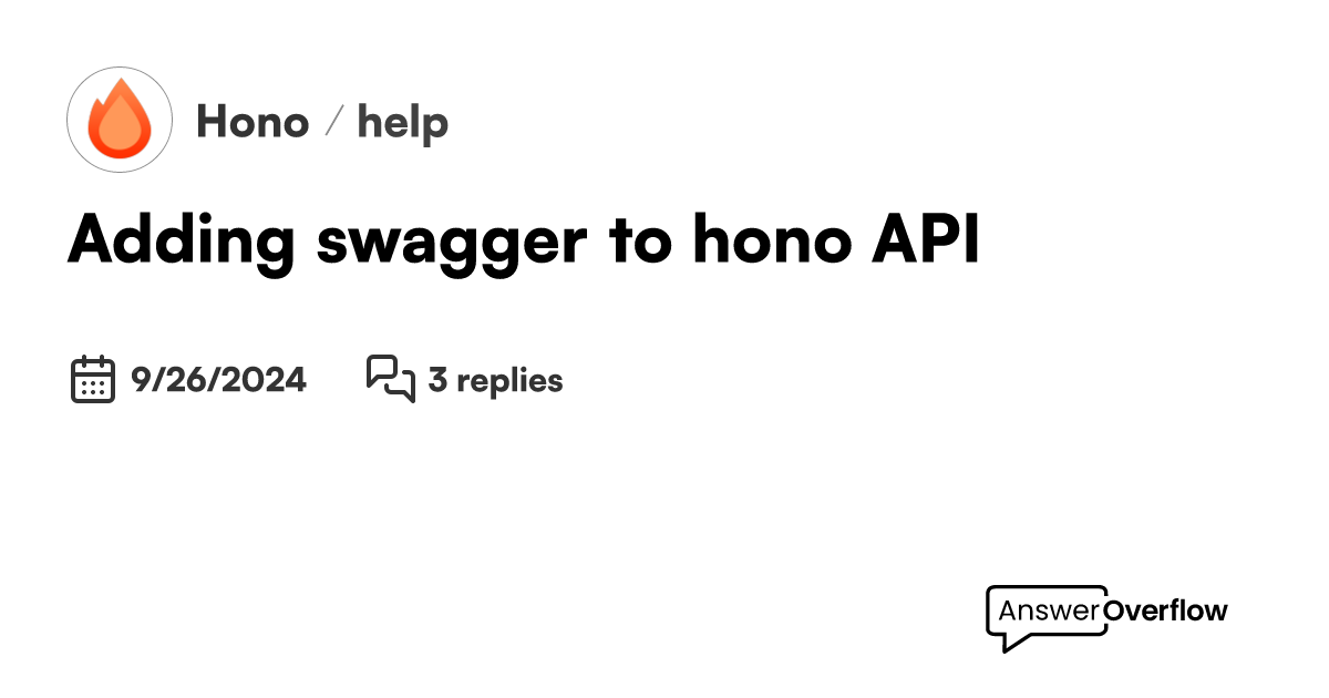 Adding swagger to hono API - Hono