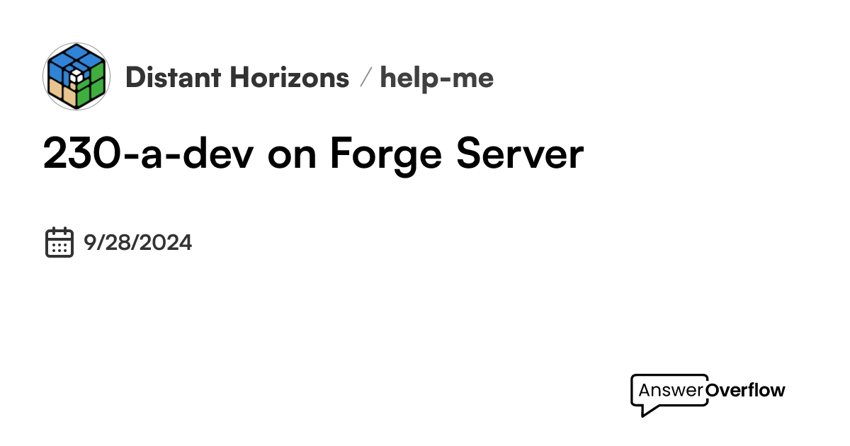 2.3.0-a-dev on Forge Server - Distant Horizons