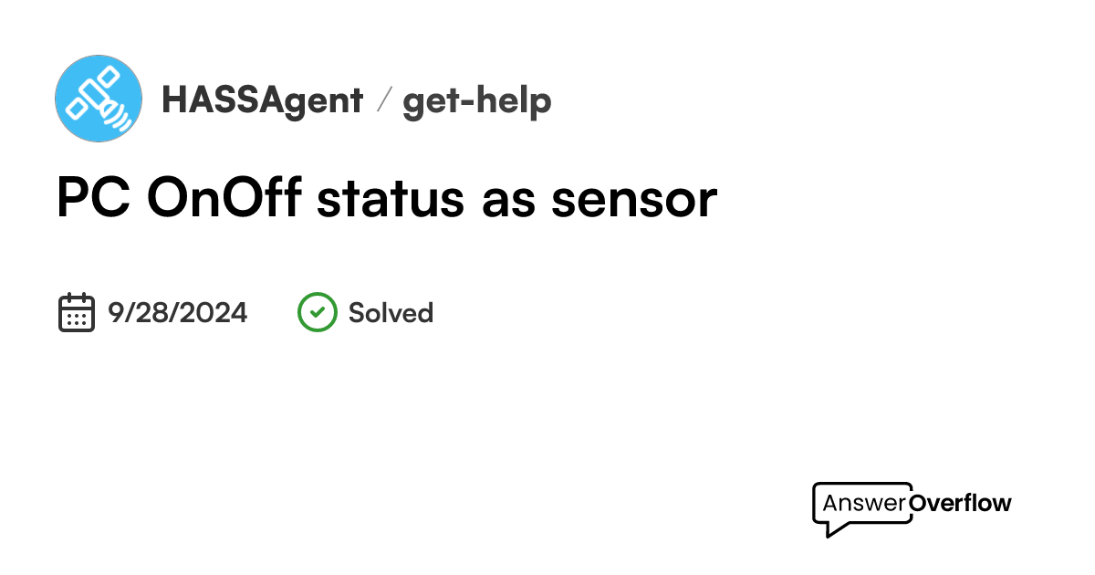 PC On/Off status as sensor? - HASS.Agent