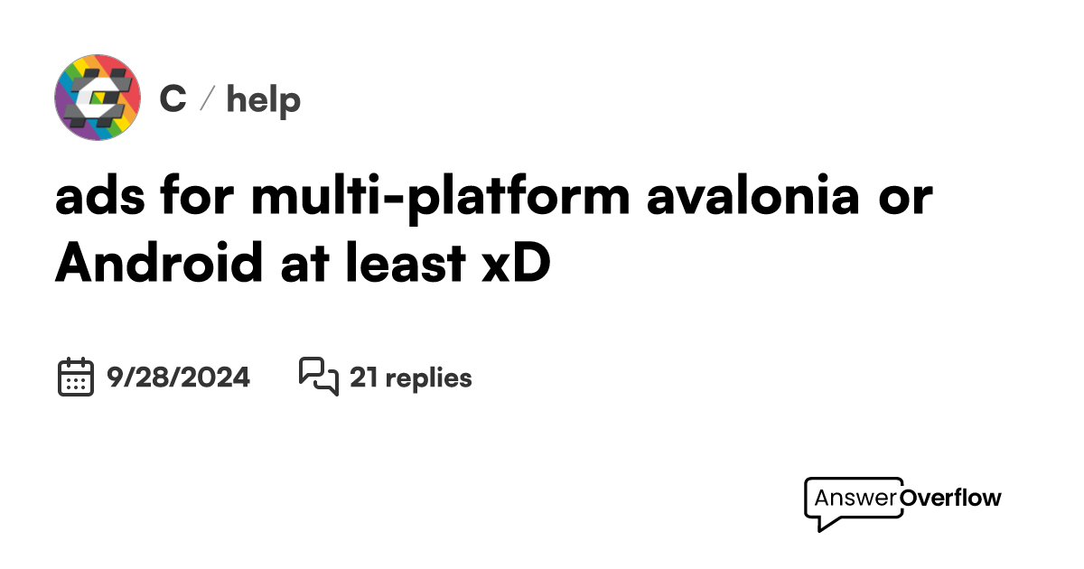 ads for multi-platform avalonia (or Android at least xD) - C#
