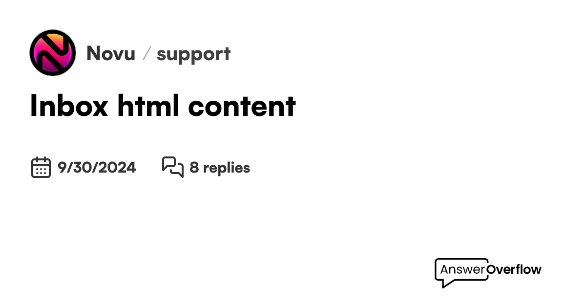 Inbox html content - Novu