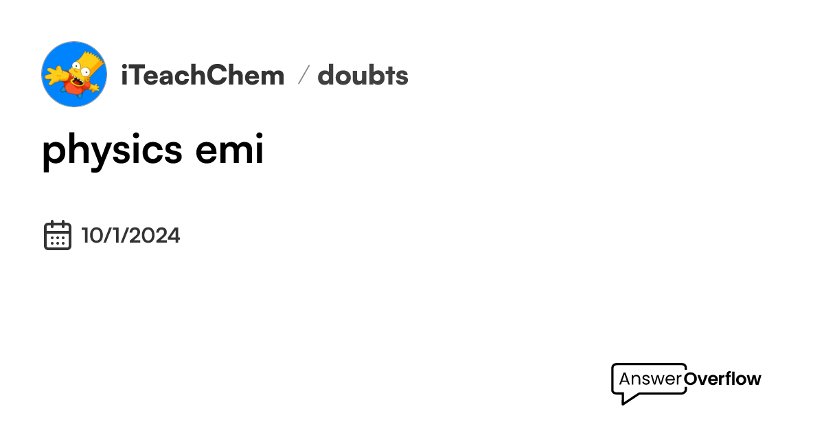 physics emi - iTeachChem