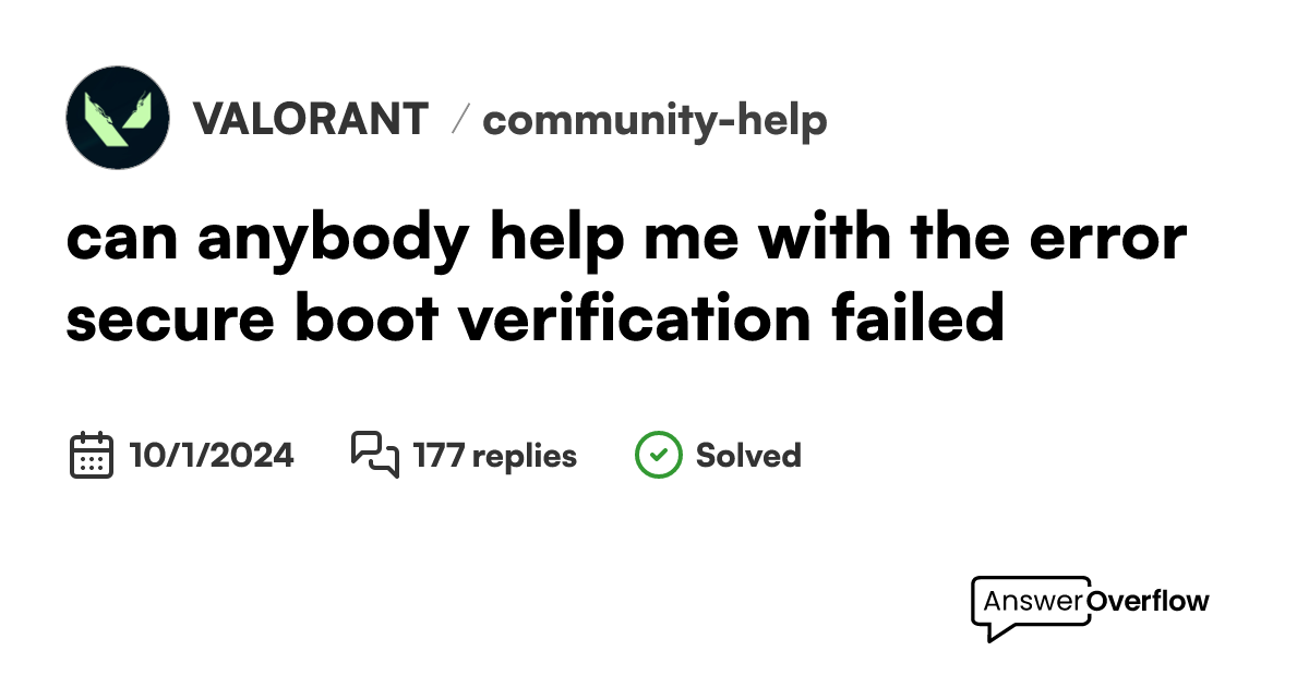 can anybody help me with the error secure boot verification failed ...