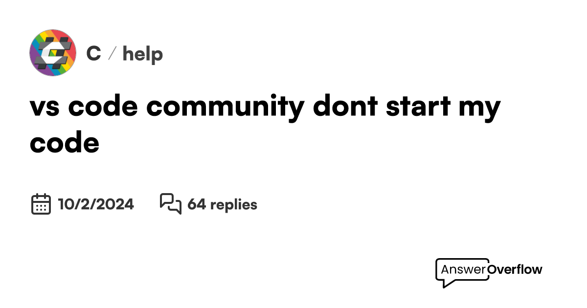 vs code community don't start my code - C#