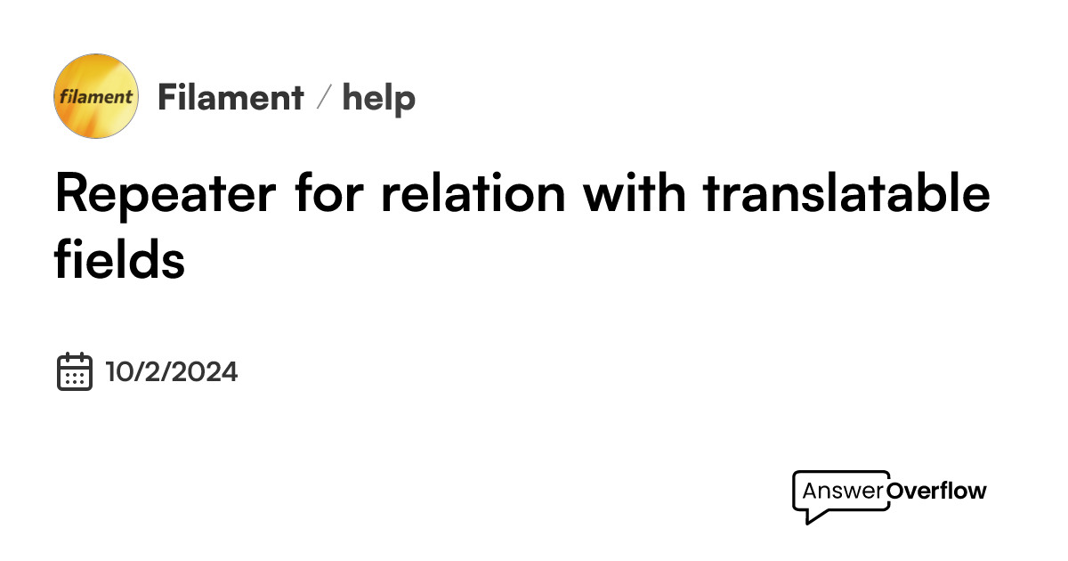 Repeater for relation with translatable fields - Filament