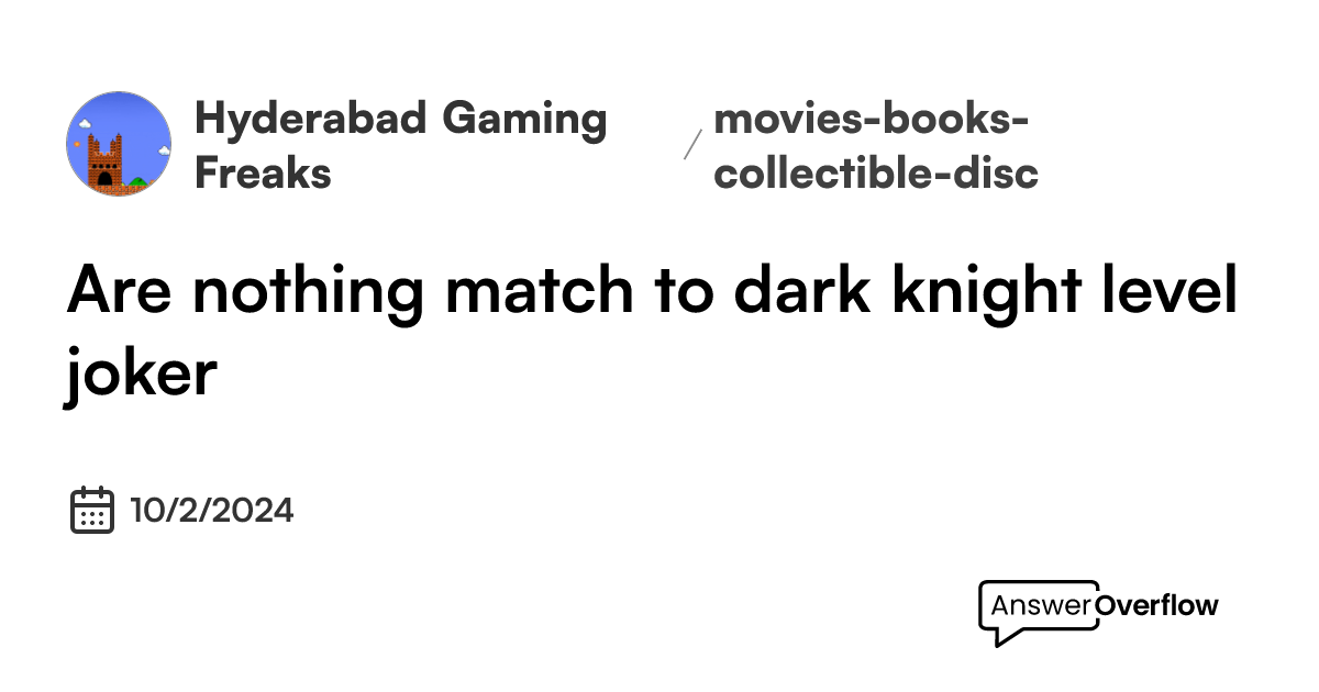 Are nothing match to dark knight level joker - Hyderabad Gaming Freaks!🎮🇮🇳
