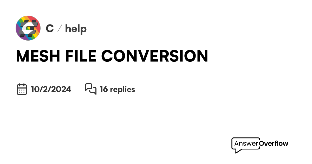 .MESH FILE CONVERSION - C#