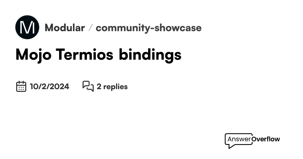 Mojo Termios bindings - Modular