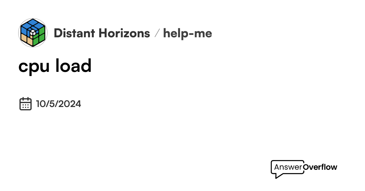 cpu load - Distant Horizons
