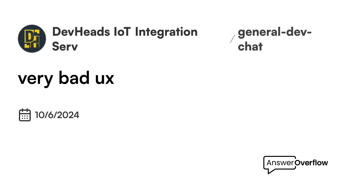 very bad ux - DevHeads IoT Integration Server