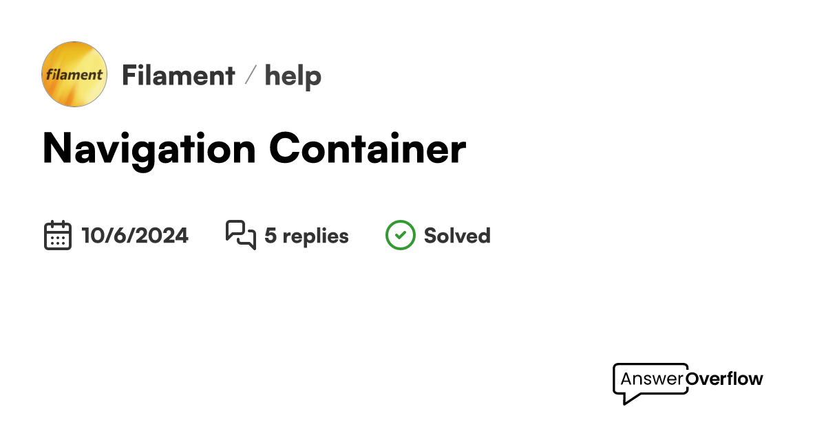 Navigation Container - Filament