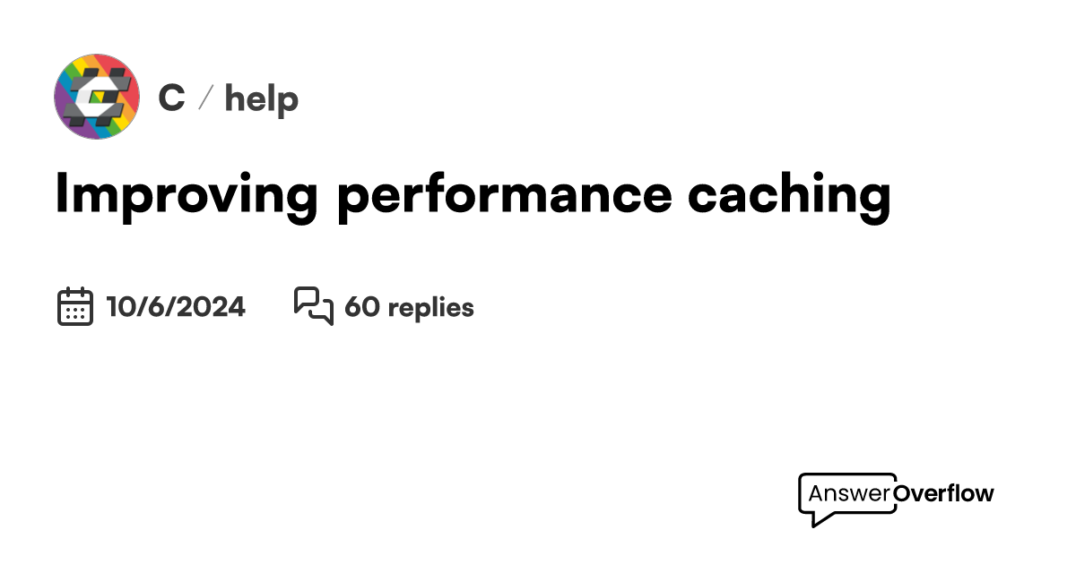 Improving performance / caching - C#