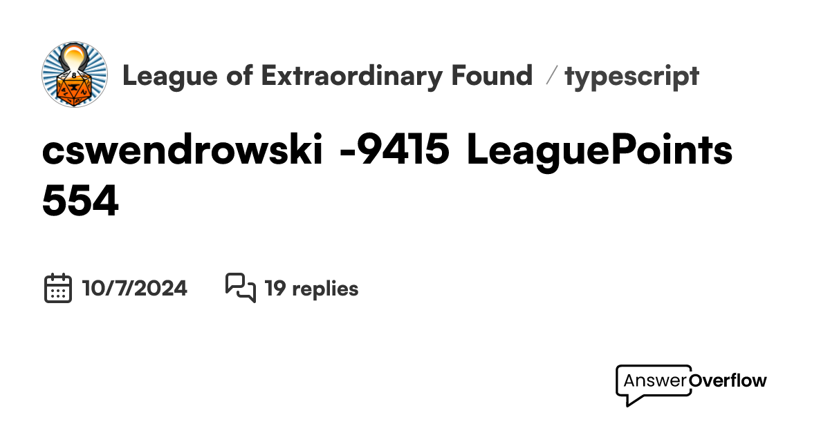 @cswendrowski: **-9415** LeaguePoints™ (#**554**) - League of ...