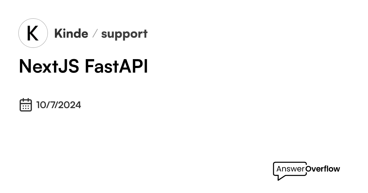 NextJS + FastAPI - Kinde