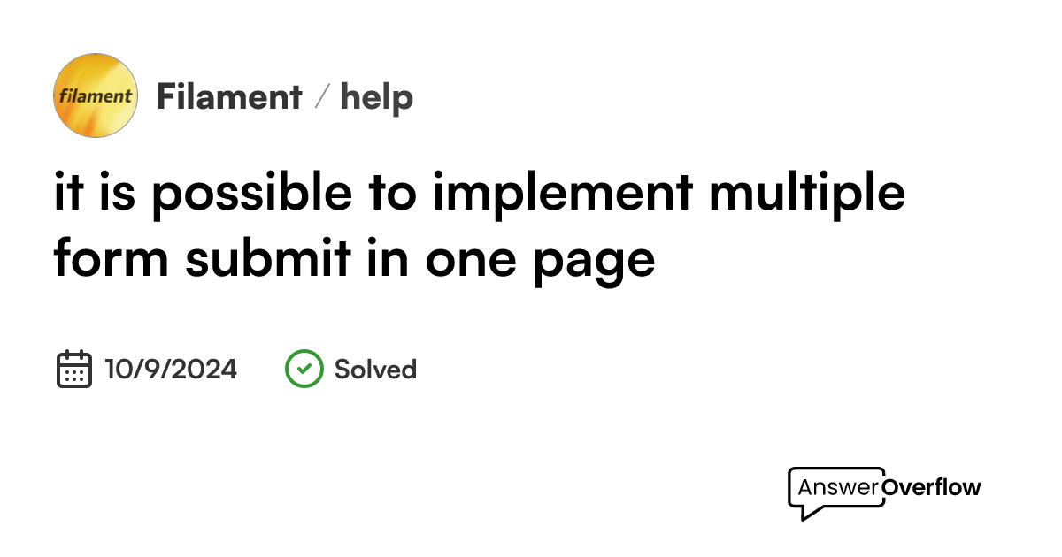it is possible to implement multiple form submit in one page? - Filament