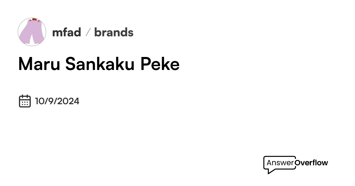 Maru Sankaku Peke - mfad