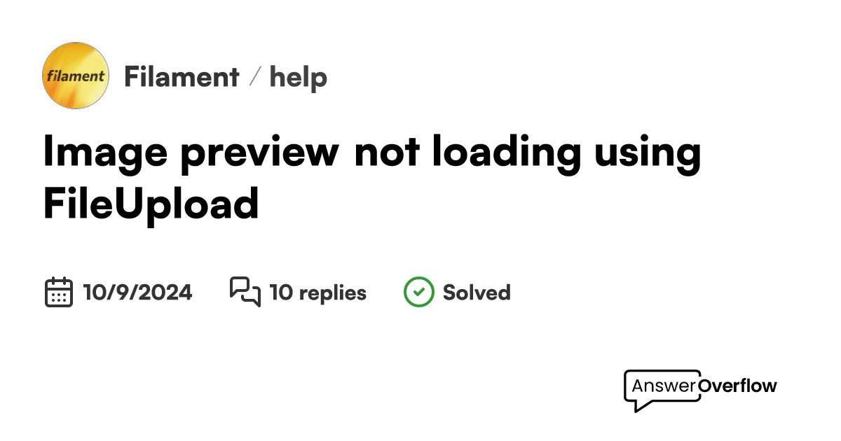 Image preview not loading using FileUpload - Filament