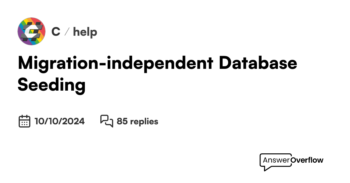 Migration-independent Database Seeding - C#