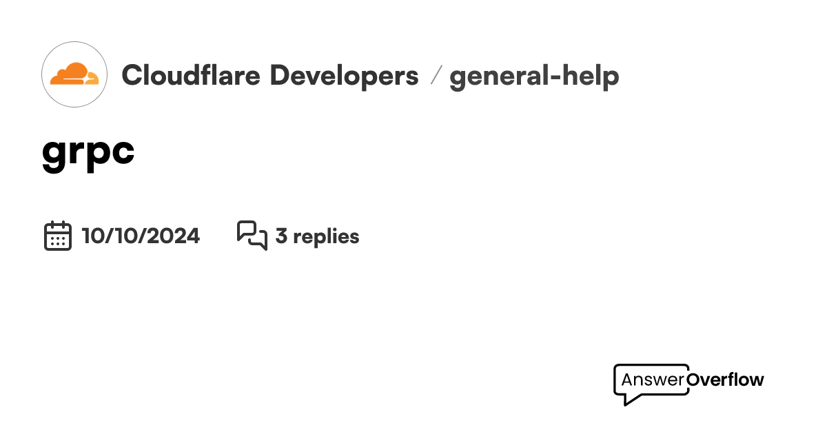 grpc - Cloudflare Developers