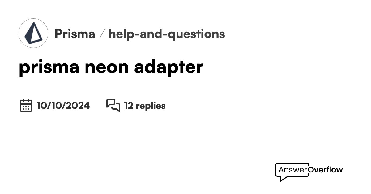 prisma neon adapter - Prisma