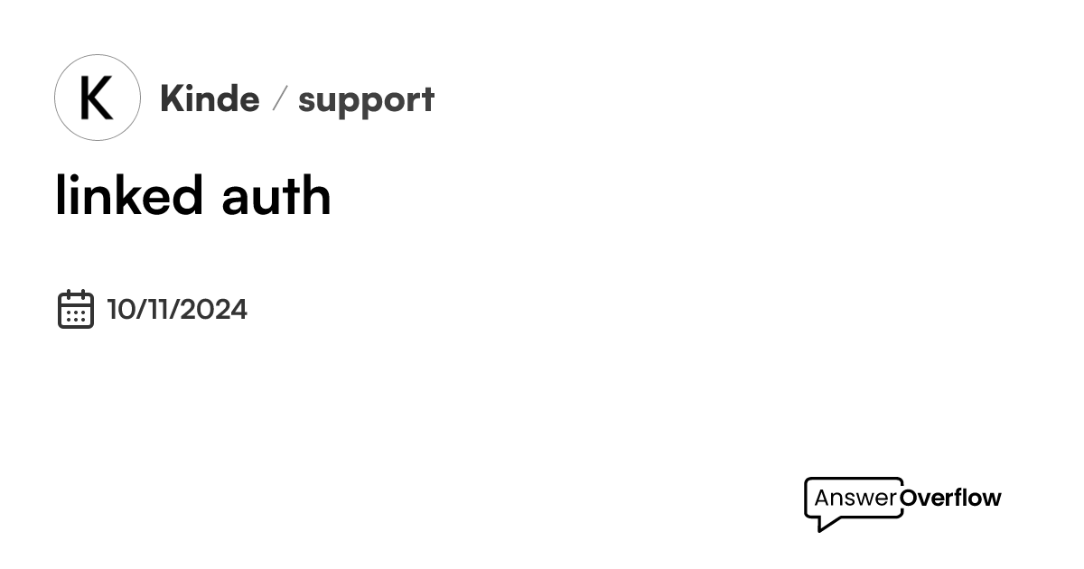 linked auth - Kinde
