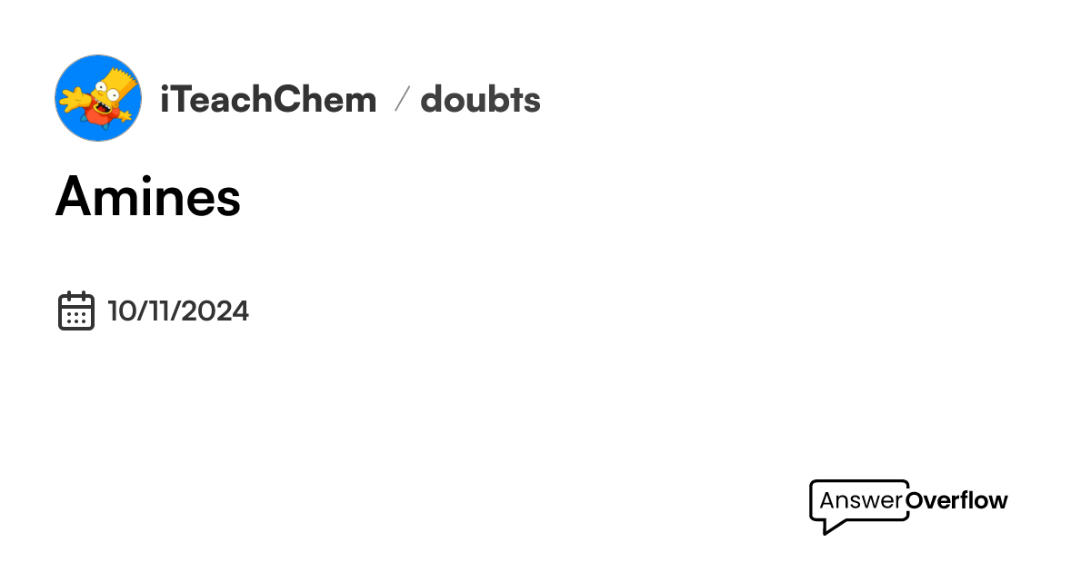Amines - iTeachChem