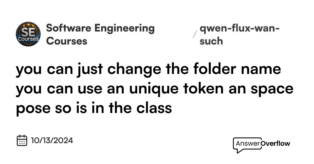 you can just change the folder name, you can use an unique token an ...