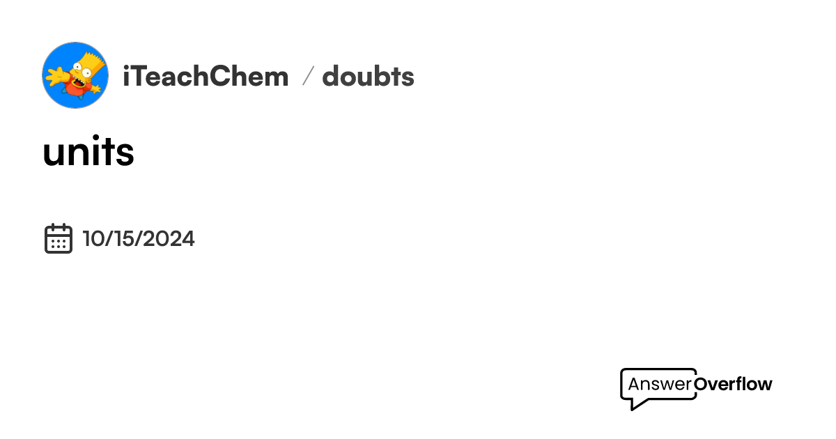 units - iTeachChem