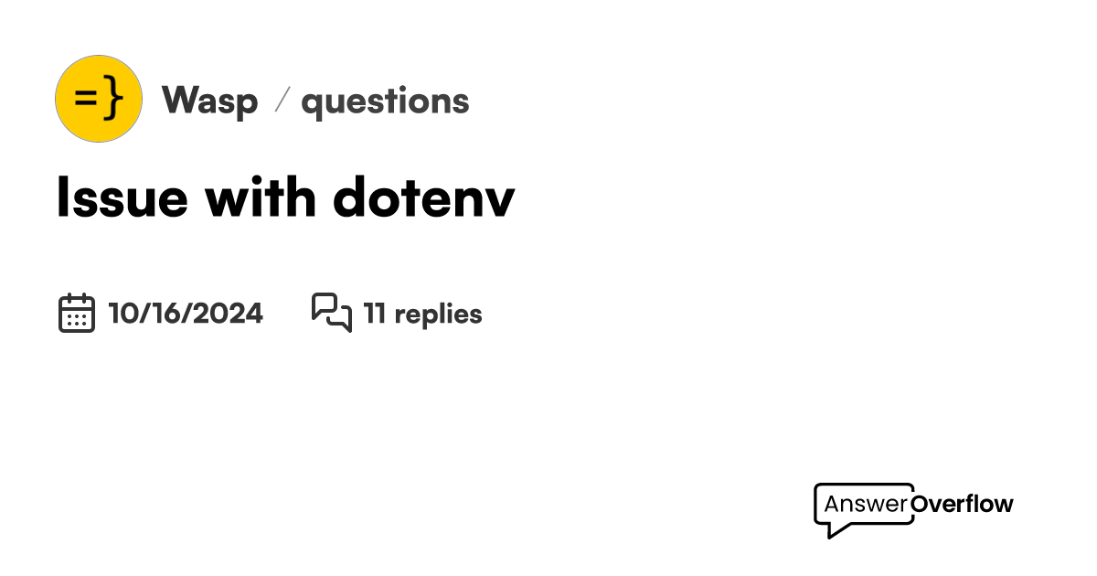 Issue with dotenv - Wasp