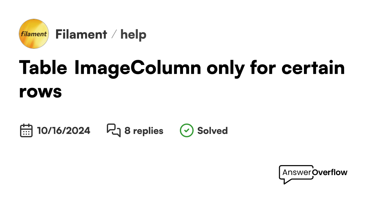 Table ImageColumn only for certain rows - Filament