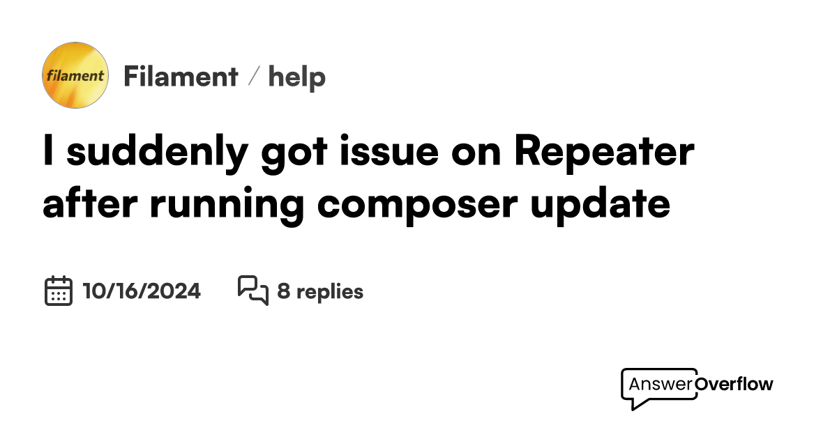 I suddenly got issue on Repeater after running composer update - Filament