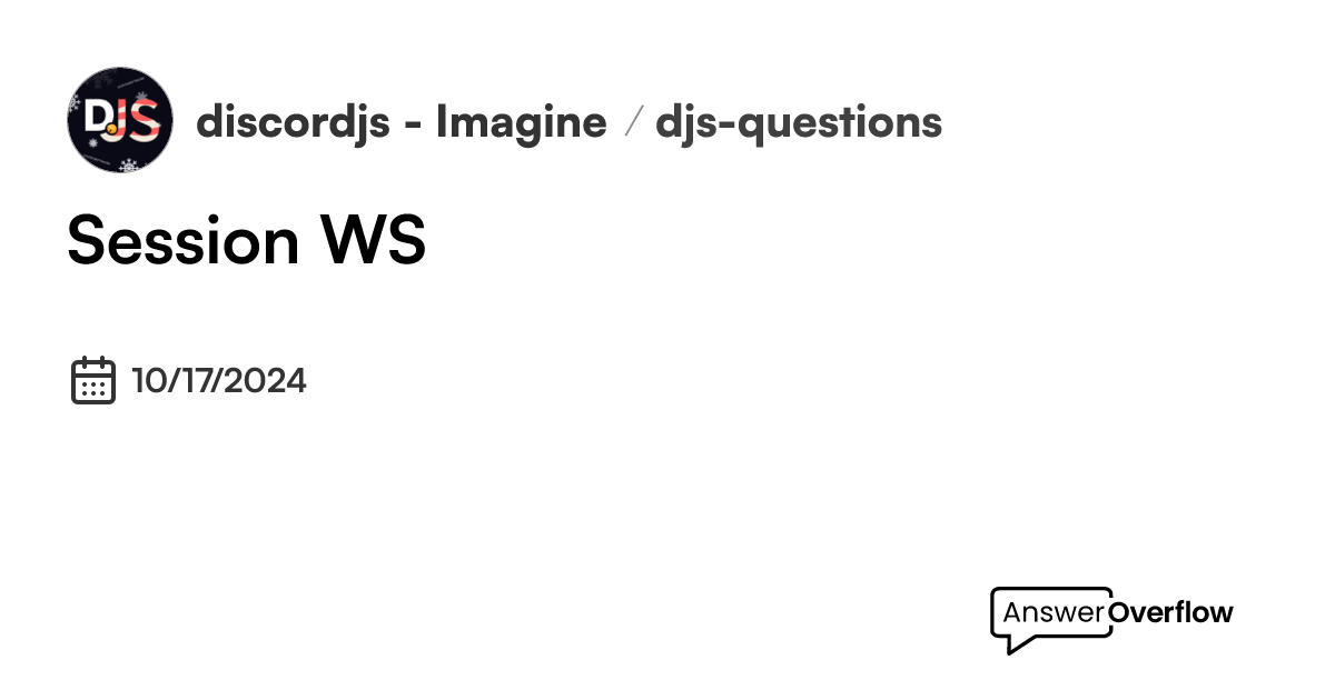 Session WS - discord.js - Imagine an app