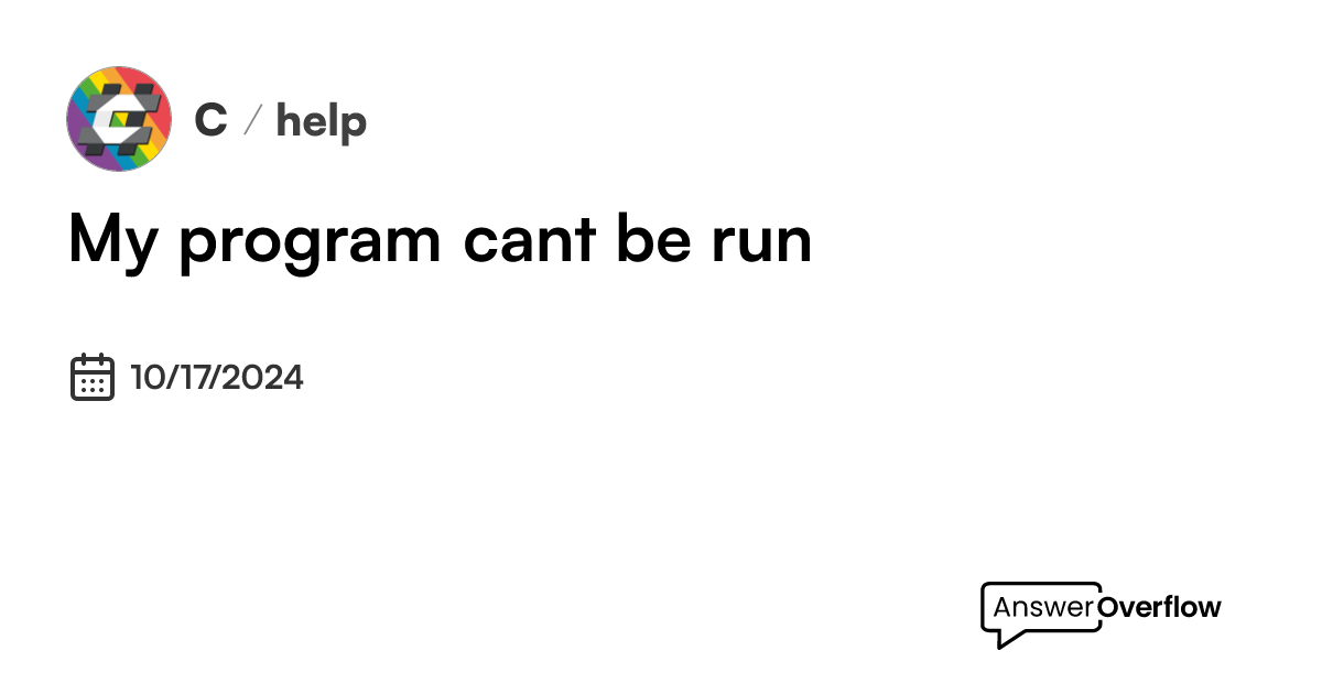 My program can’t be run. - C#