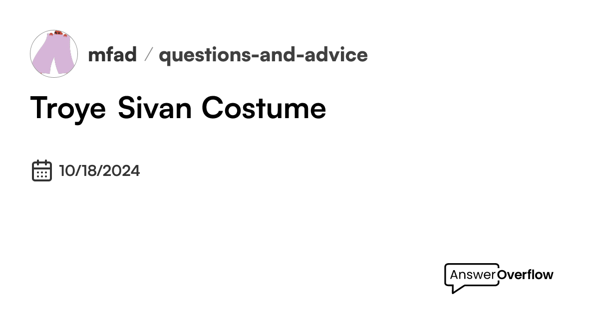 Troye Sivan Costume - mfad