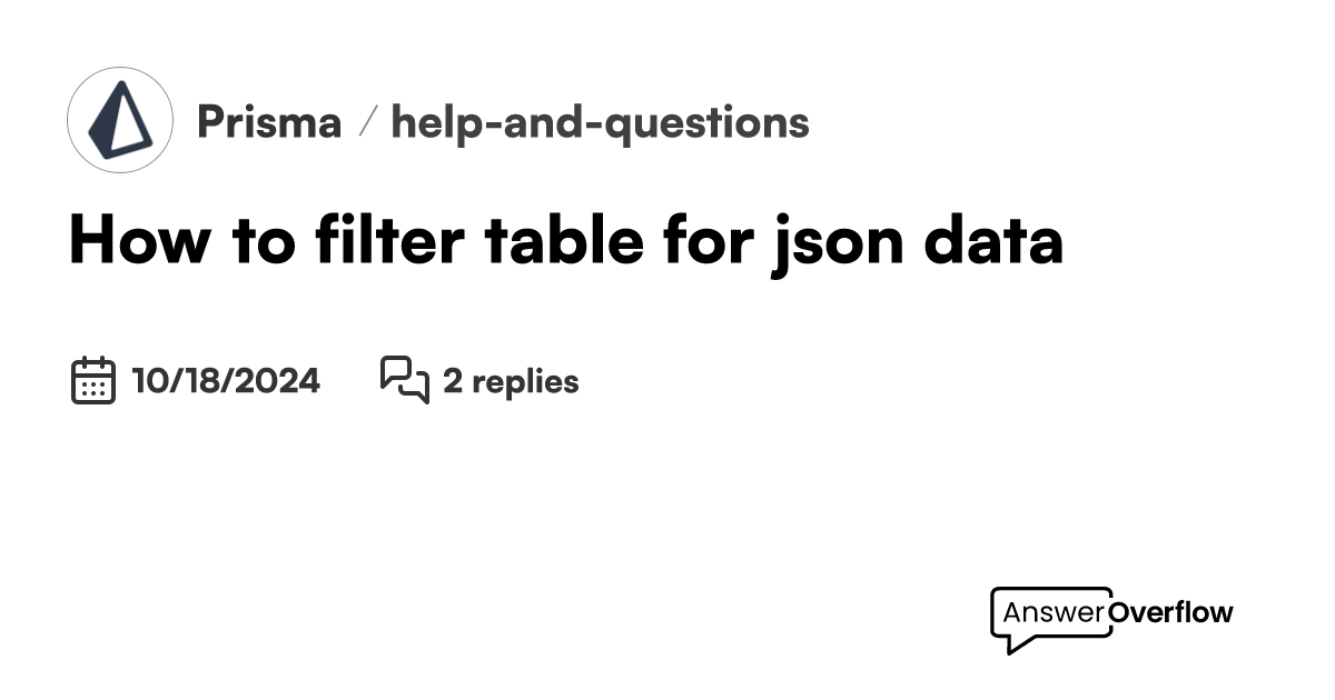 How to filter table for json data? - Prisma