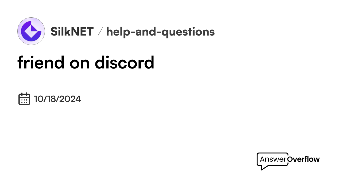 friend on discord - Silk.NET