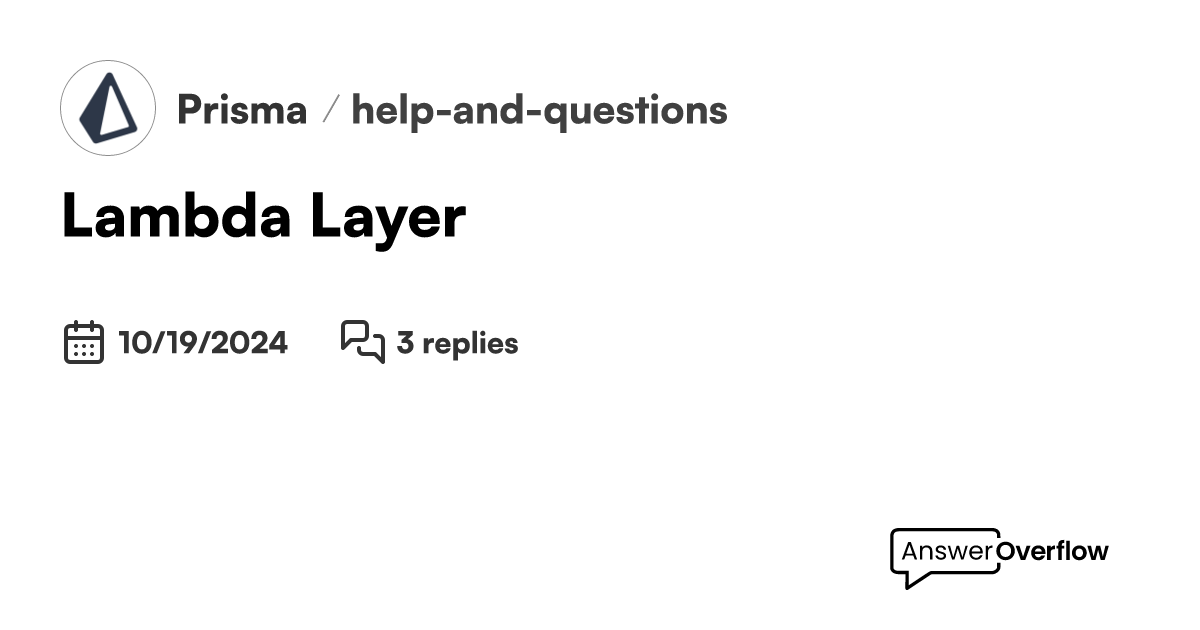 Lambda Layer - Prisma