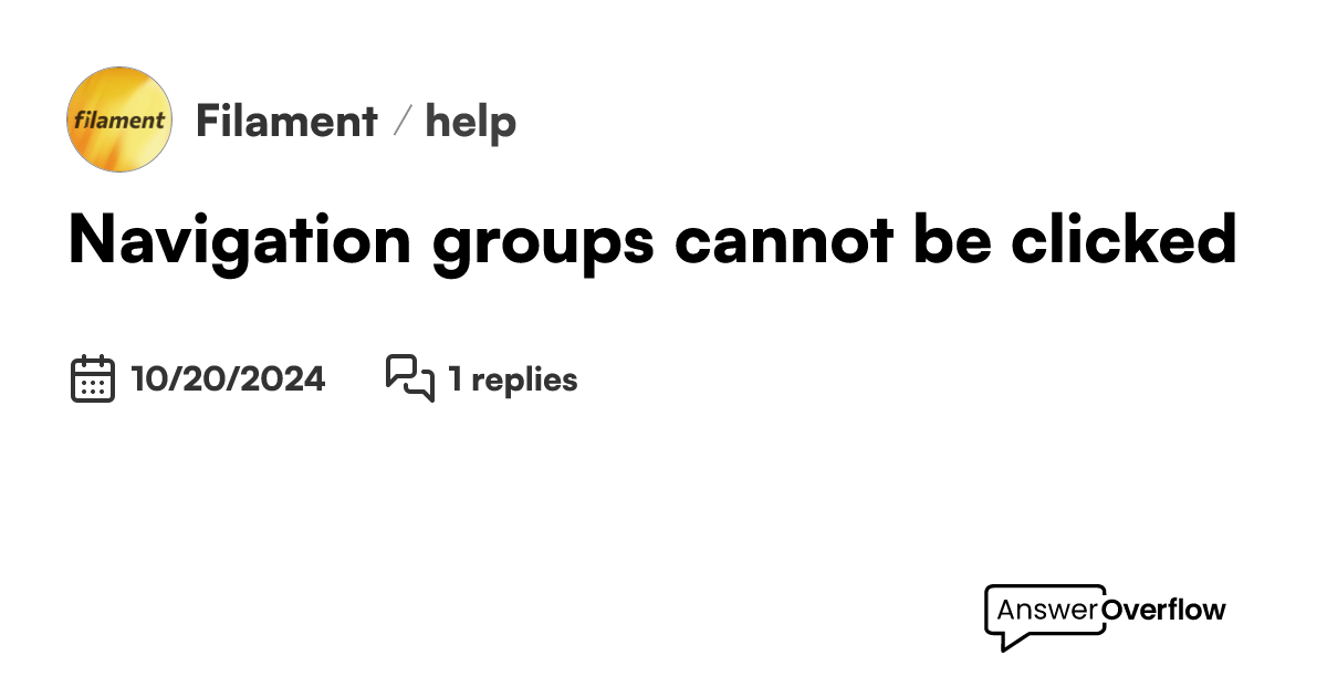Navigation groups cannot be clicked - Filament
