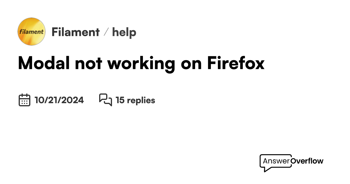 Modal not working on Firefox - Filament