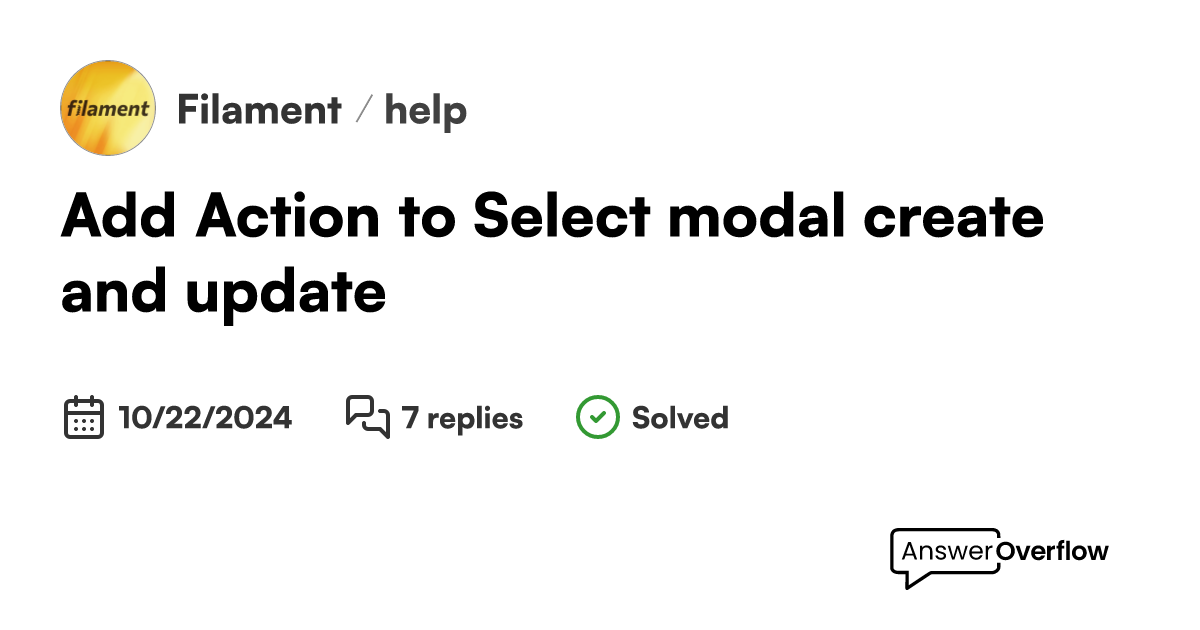 Add Action to Select modal create and update - Filament