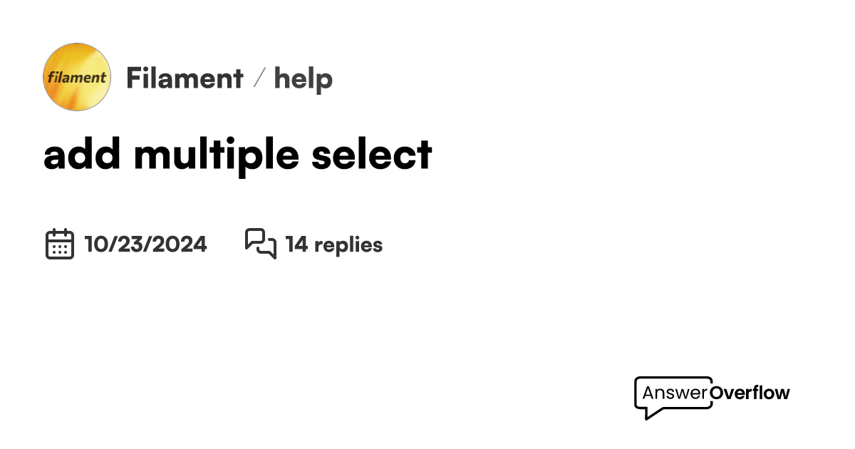 add multiple select - Filament