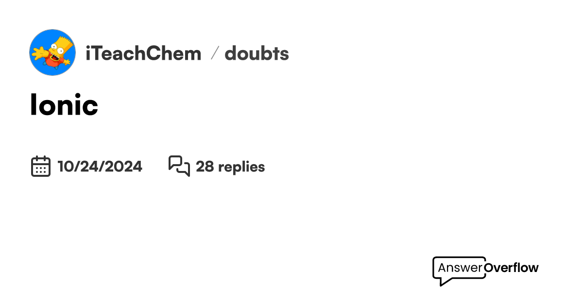 Ionic - iTeachChem