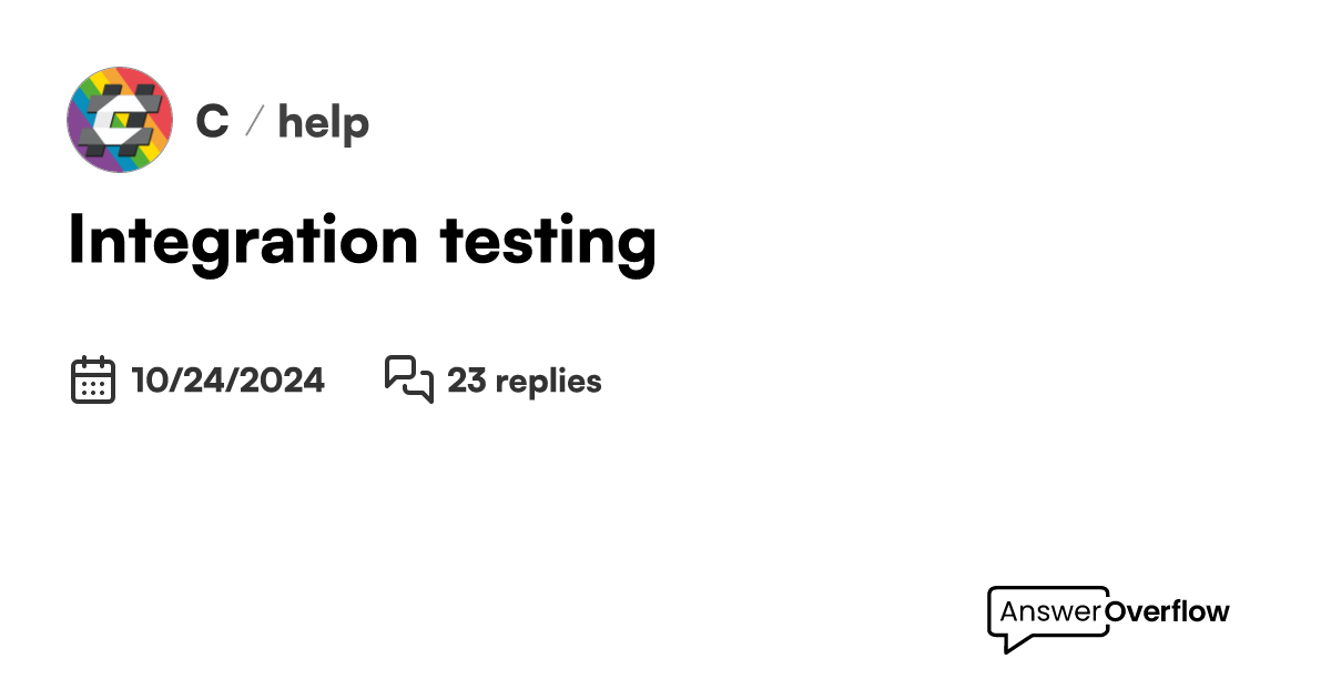 Integration testing - C#