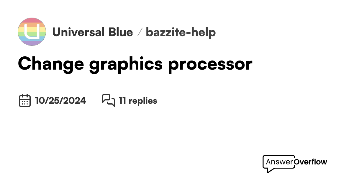 Change graphics processor - Universal Blue