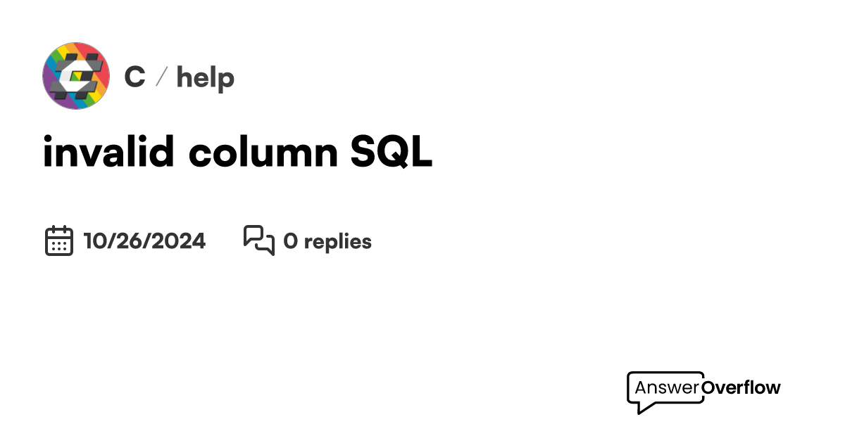 invalid column SQL - C#