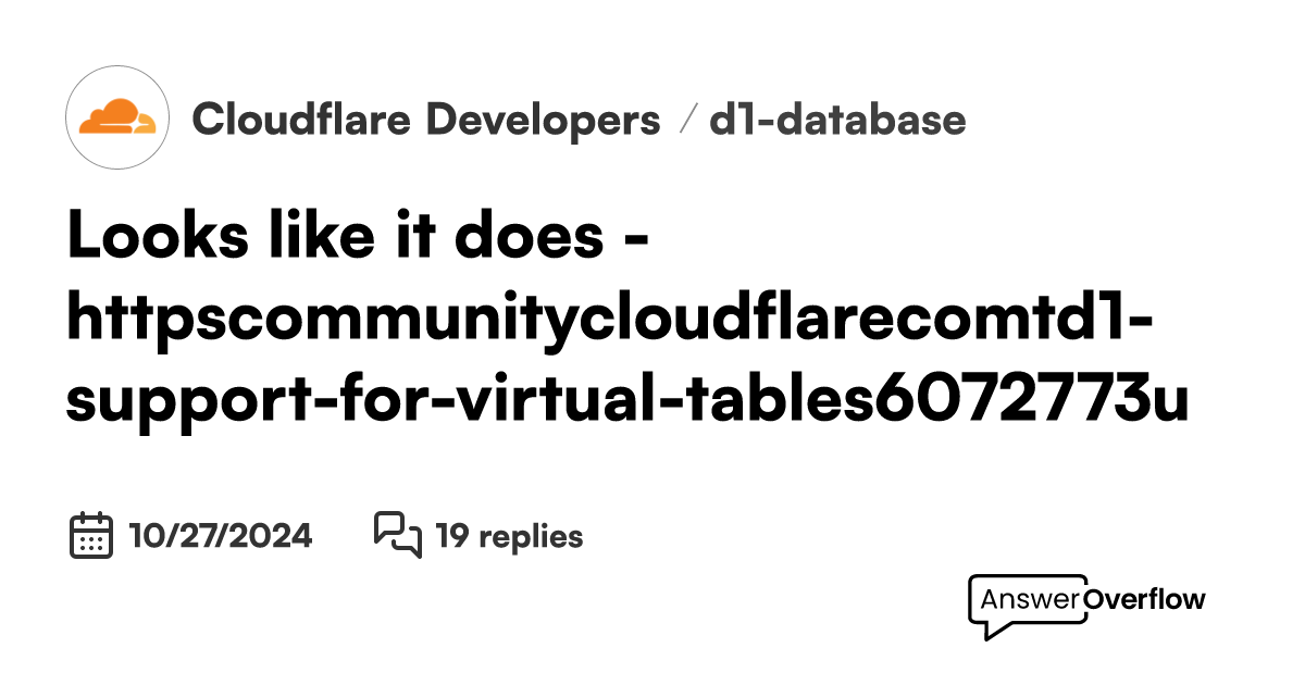 Looks like it does? -> https://community.cloudflare.com/t/d1-support-for-virtual-tables/607277/3 ...